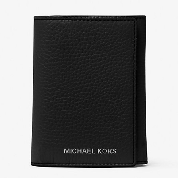 MICHAEL Michael Kors | Bags | Mk Cooper Pebbled Leather Trifold Wallet ...